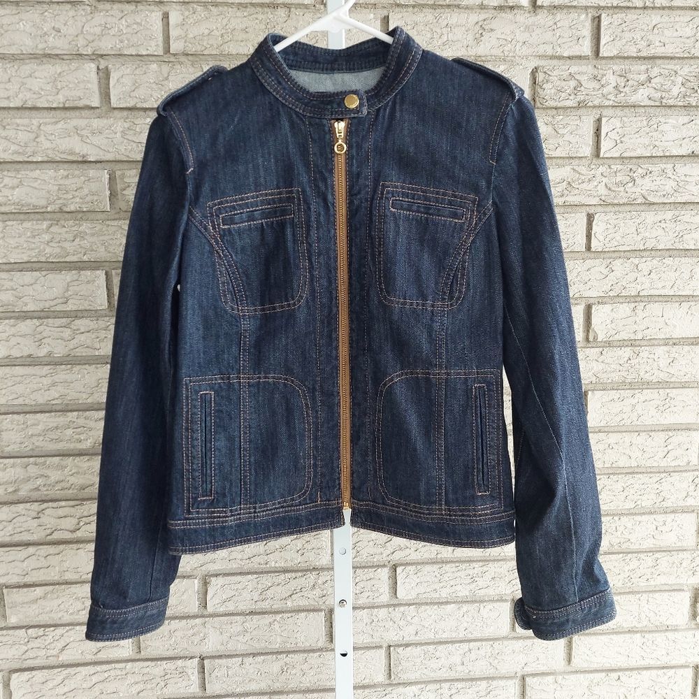 Kasper Petite Dark/Medium Wash Jean Denim Jacket With… - Gem